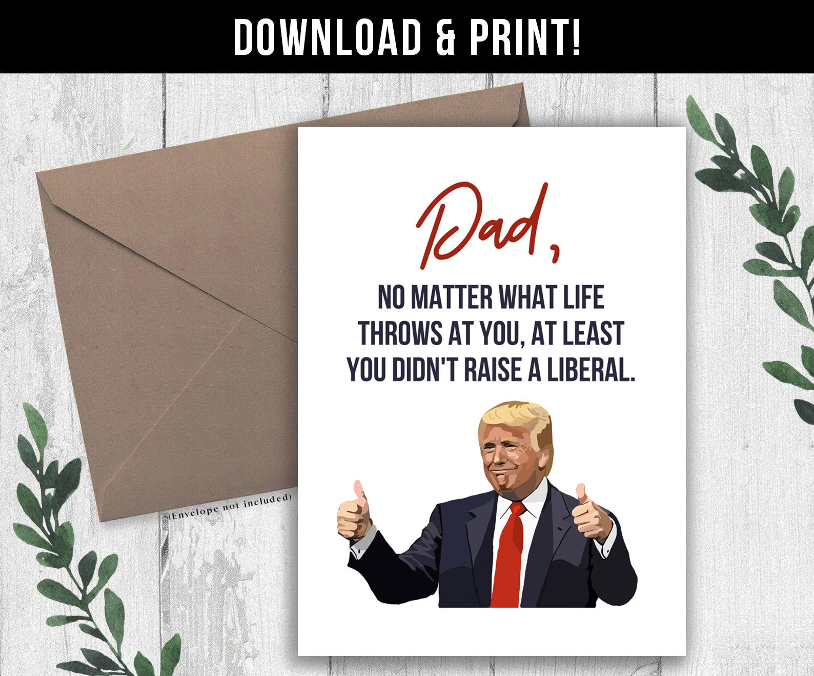 DIGITAL DOWNLOAD Funny Trump Dad Card Funny Fathers Day Card - Etsy