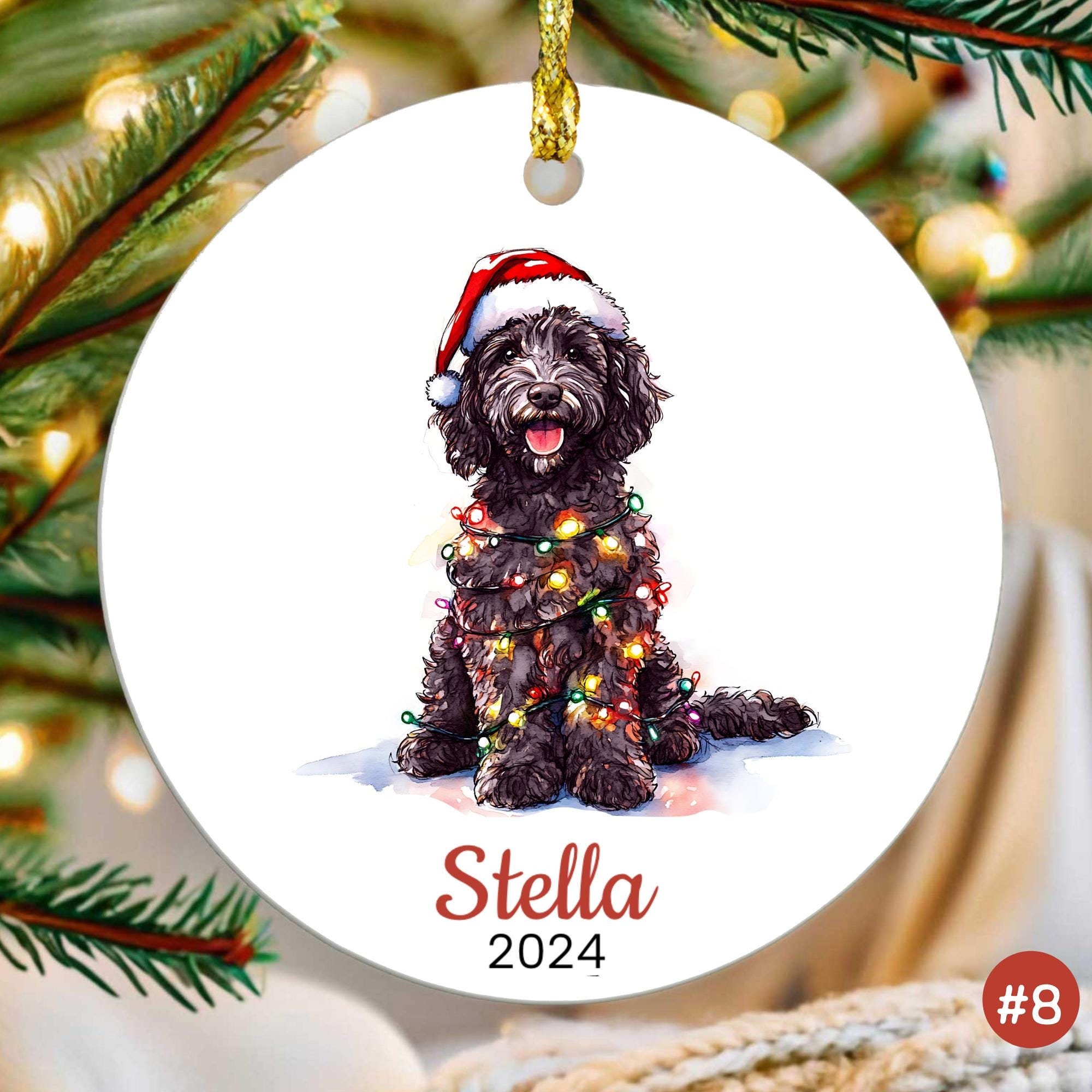 Personalized Brown Labradoodle Ornament, Custom Dog Ornament, Gift for ...