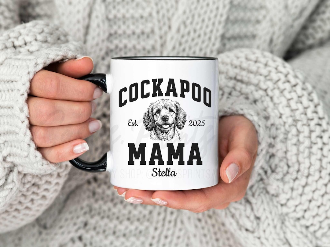 Personalized Cockapoo Mama Mug, Custom Dog Name Coffee Mug, Cockapoo ...