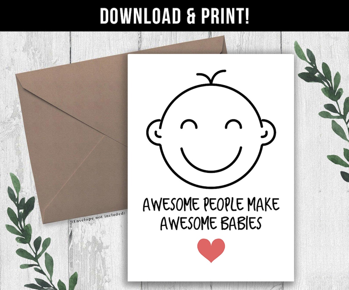 DIGITAL DOWNLOAD Baby Card for New Parents, Baby Card, Baby Shower Card ...