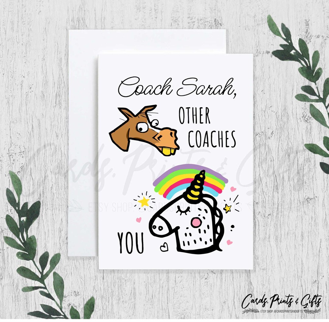 Personalized Funny Coach Birthday Card, Funny Custom Name Sarcastic ...