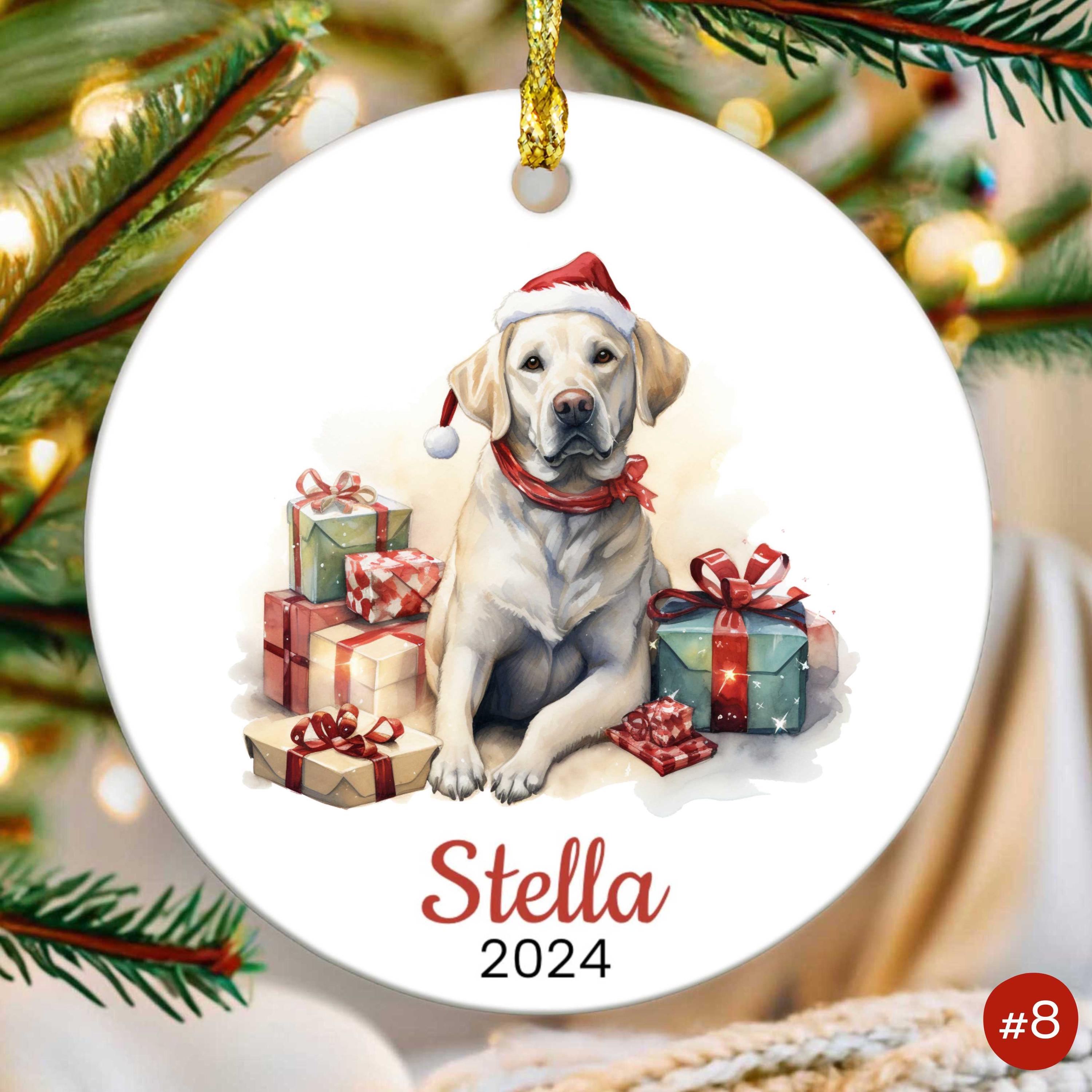 Personalized Yellow Labrador Dog Ornament 2024, Custom Name Dog ...