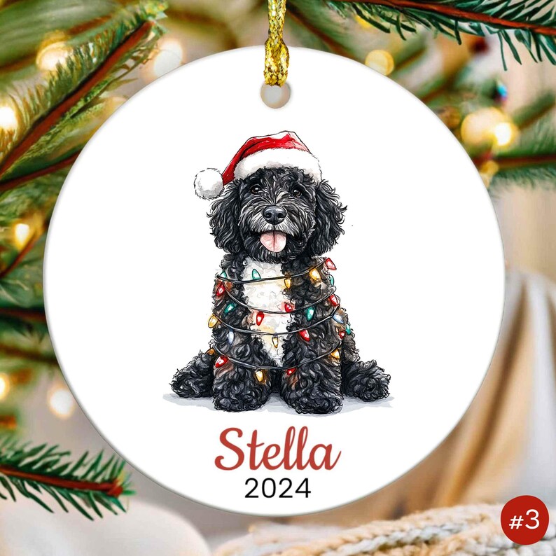 Personalized Sheepadoodle Christmas Ornament, Custom Dog Name Ornament ...
