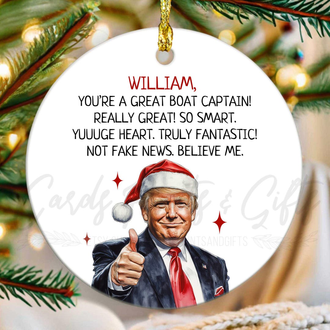 Personalized Trump Boat Captain Ornament, Funny President Trump ...
