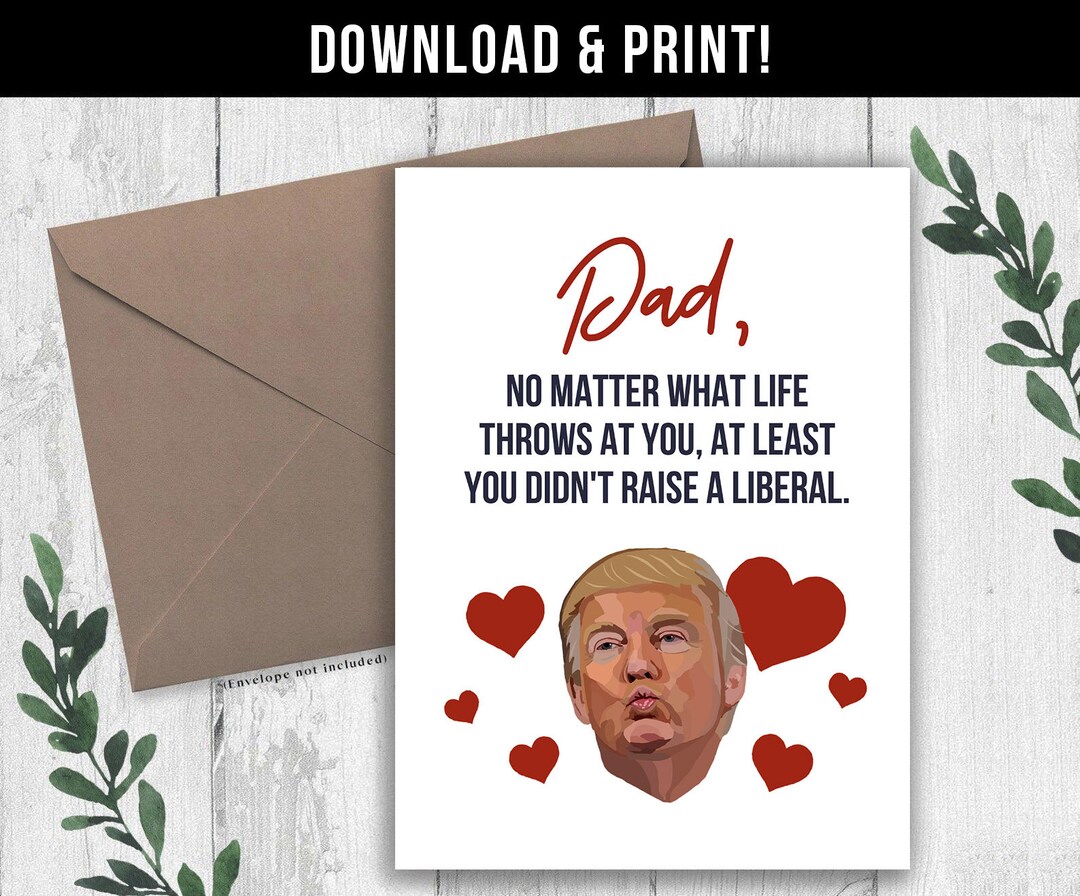 DIGITAL DOWNLOAD Funny Trump Dad Card, Funny Fathers Day Card, Funny ...