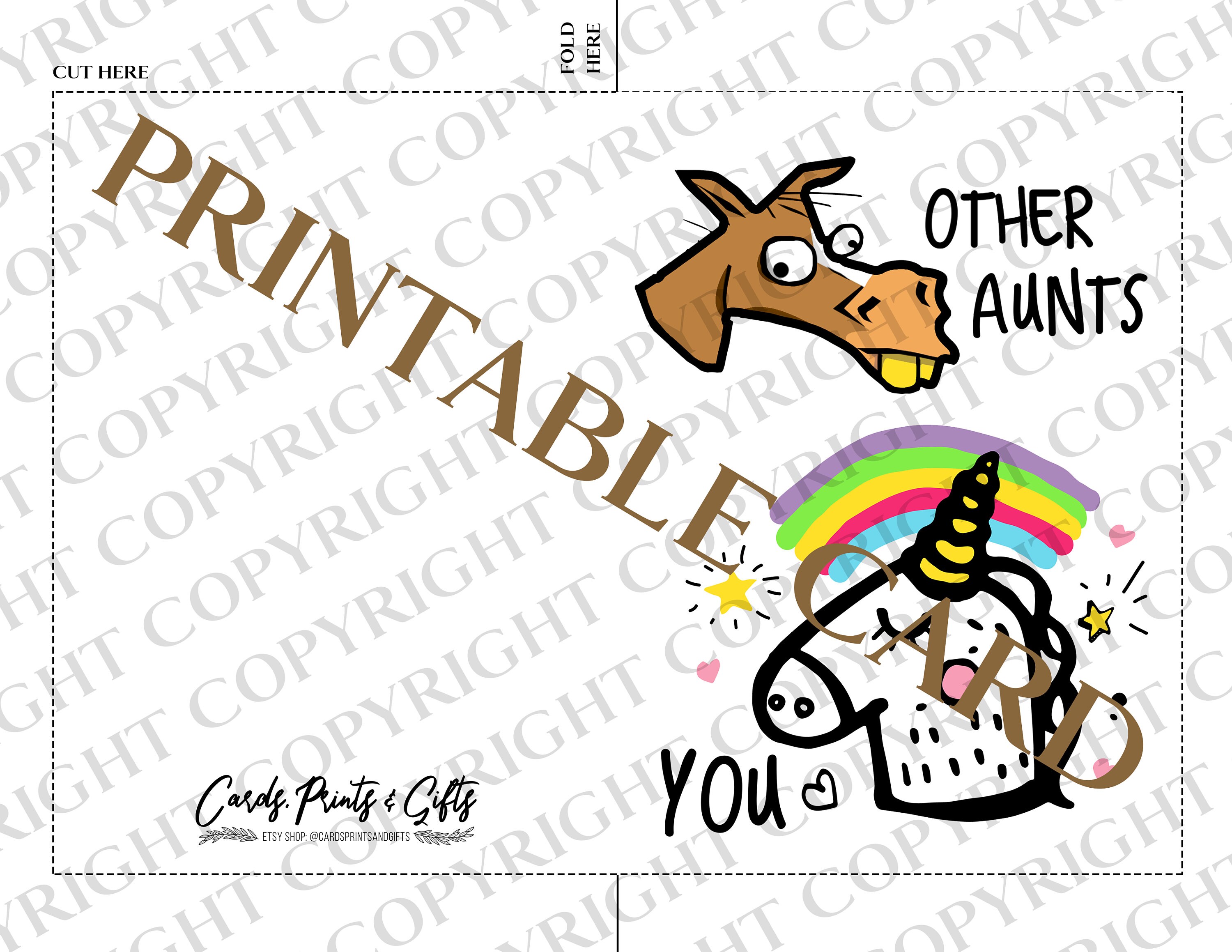 DIGITAL DOWNLOAD Funny Birthday Card for Aunt, Other Aunts Compared to ...