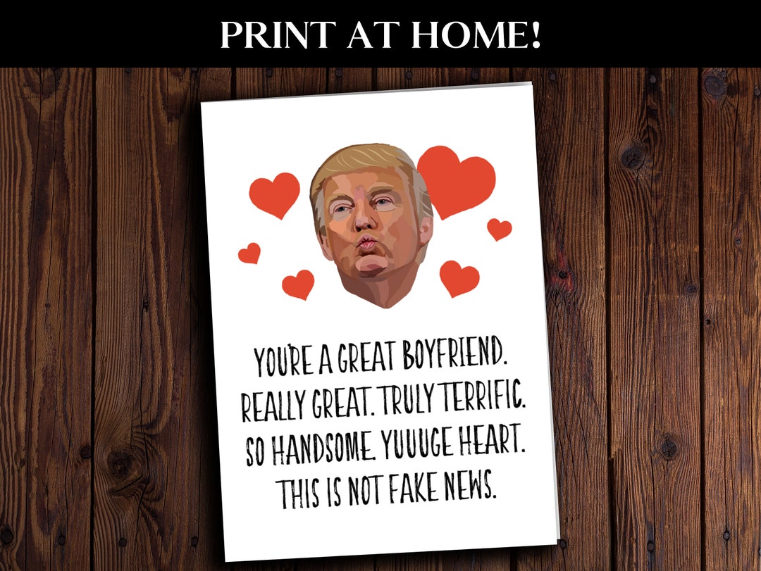 DIGITAL DOWNLOAD Trump Anniversary Card for Boyfriend Funny Love Card ...