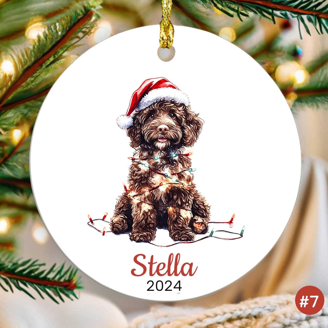 Personalized Brown Labradoodle Ornament, Custom Dog Ornament, Gift for ...