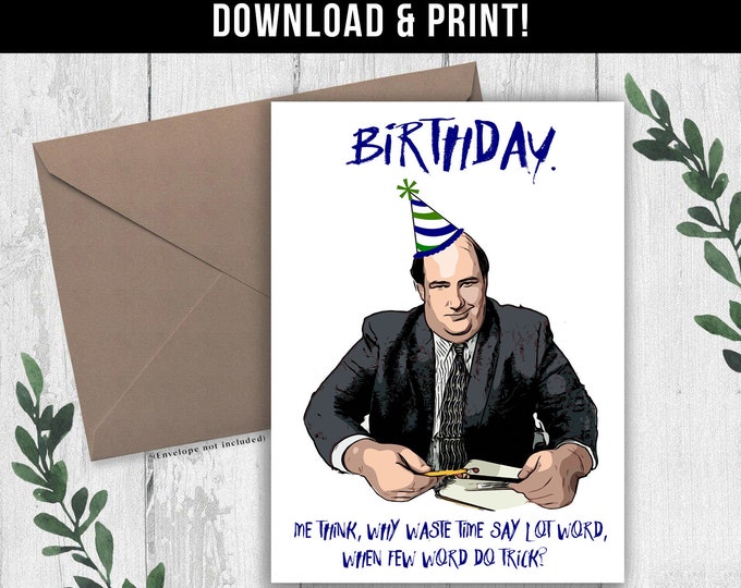 The Office Birthday Card PRINTABLE. Funny Birthday Card for Him. Kevin ...