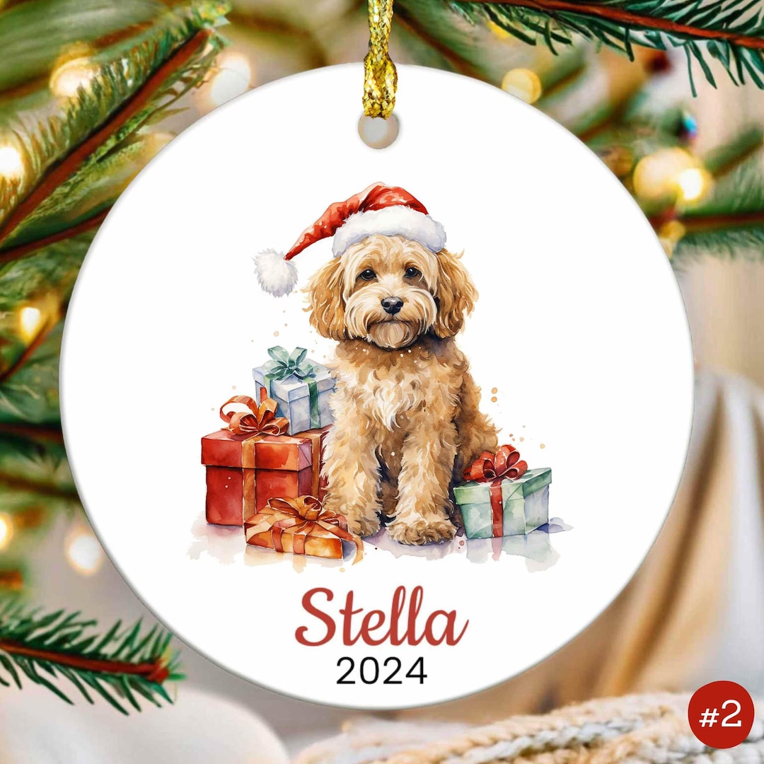 Personalized Cockapoo Dog Ornament 2024, Custom Dog Name, Christmas ...