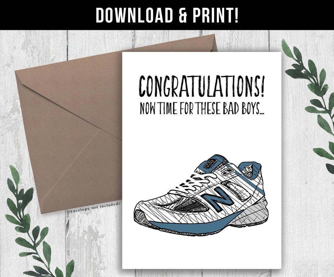 DIGITAL DOWNLOAD Funny New Balance Card for New Dad, New Dad ...