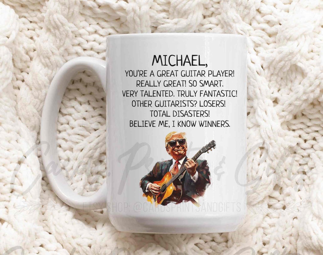Personalized Trump Guitar Player Mug, Funny President Trump Guitar ...