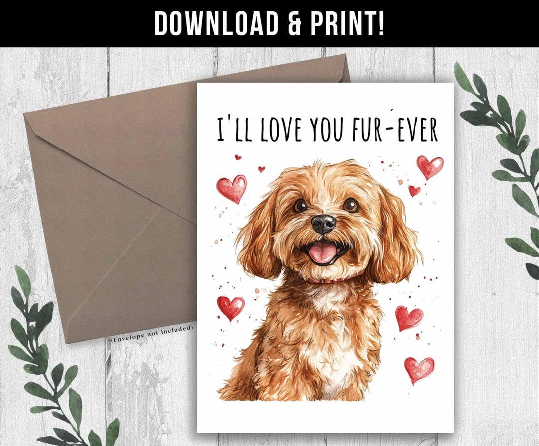 DIGITAL DOWNLOAD Cavapoo Valentines Card, Funny Cavapoo Anniversary Card, Dog Mom Love Card From ...