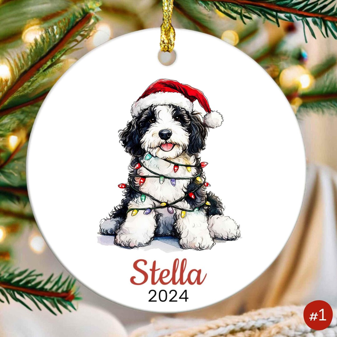 Personalized Sheepadoodle Christmas Ornament, Custom Dog Name Ornament ...