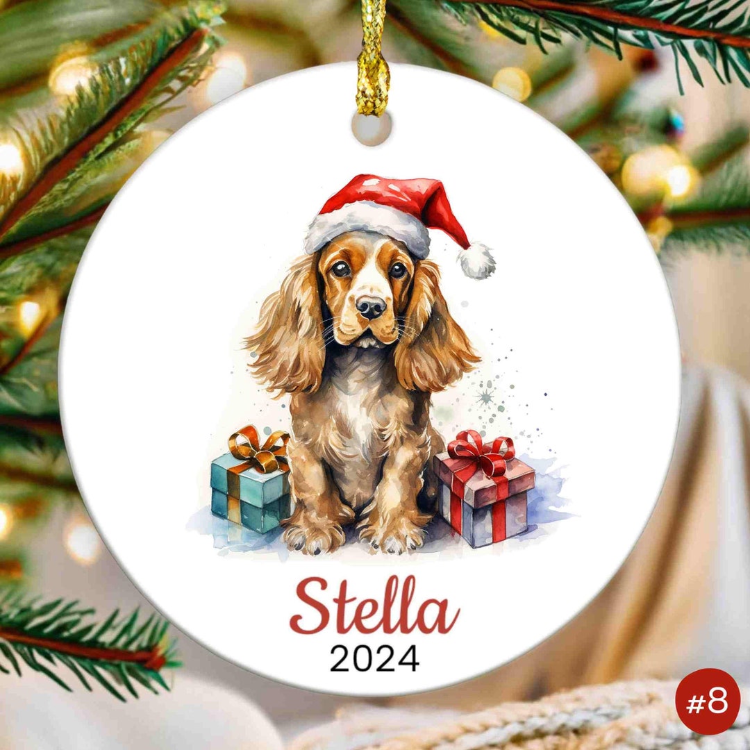 Personalized Cocker Spaniel Dog Ornament 2024, Custom Dog Ornament, Dog ...