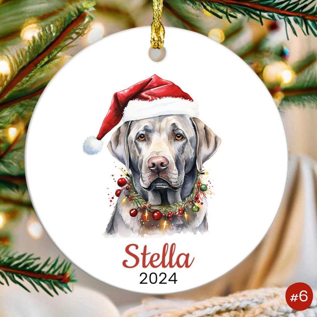 Personalized Silver Labrador Dog Ornament 2024, Custom Name Dog ...
