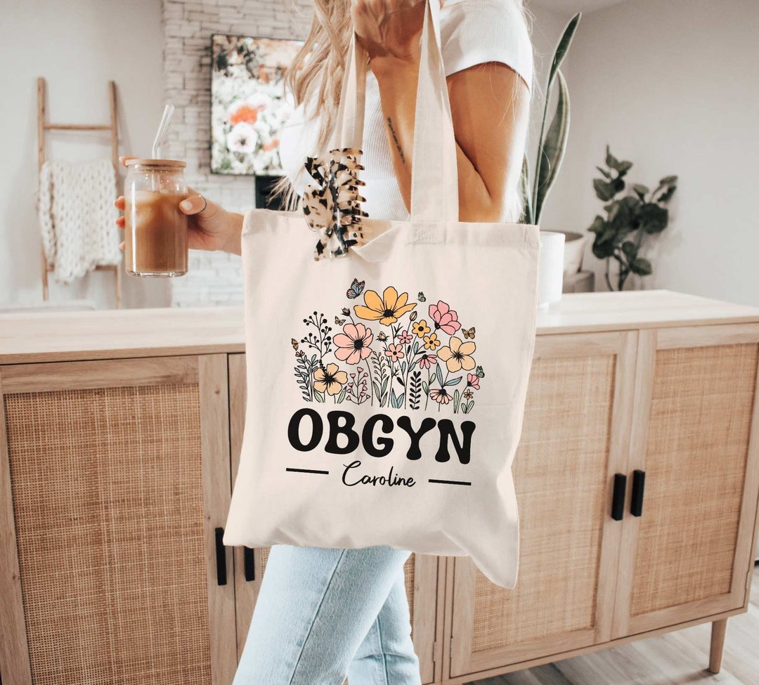 Personalized OBGYN Tote Bag, Custom Obstetrician & Gynecologist Canvas ...