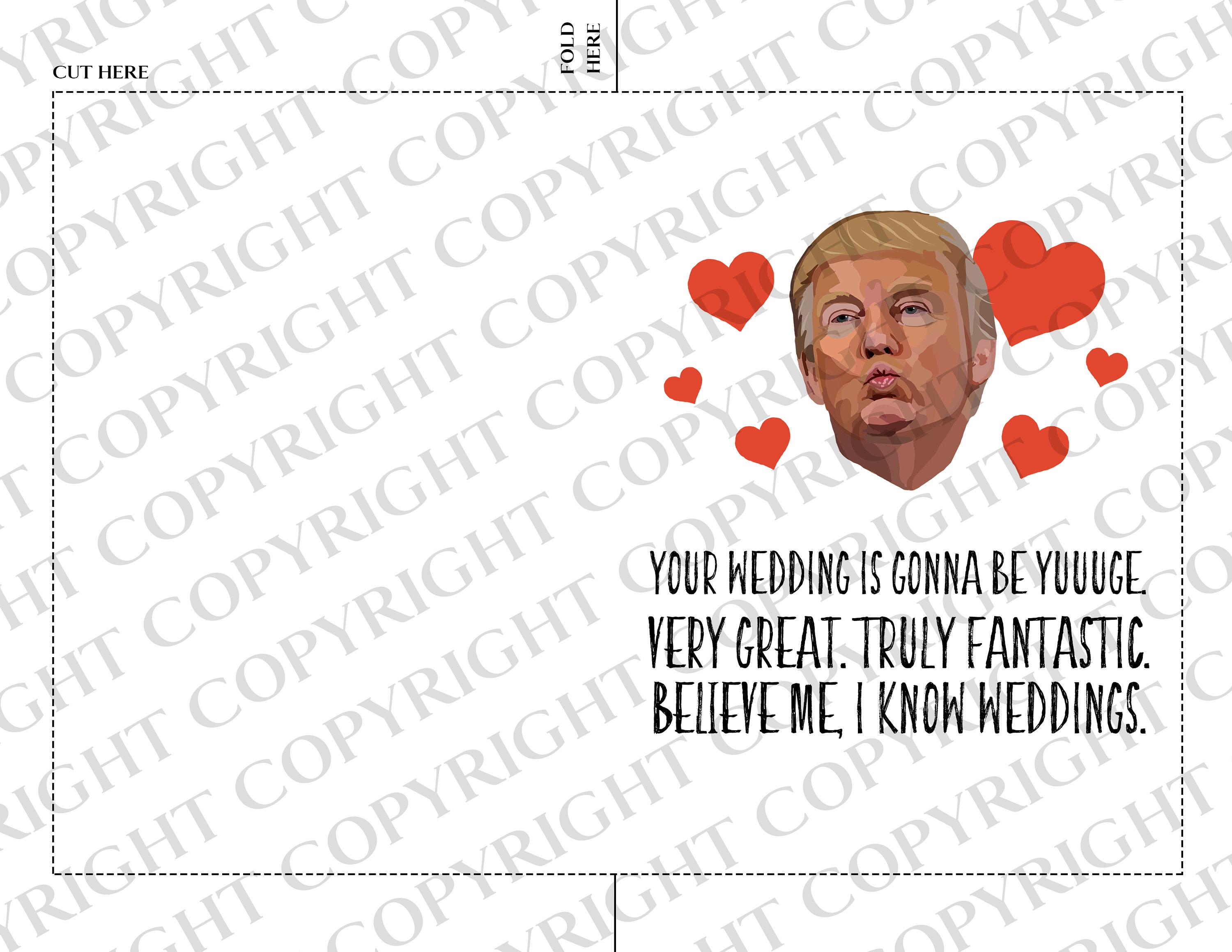 Funny Trump Wedding Card. Funny Wedding Card. Digital Download | Etsy