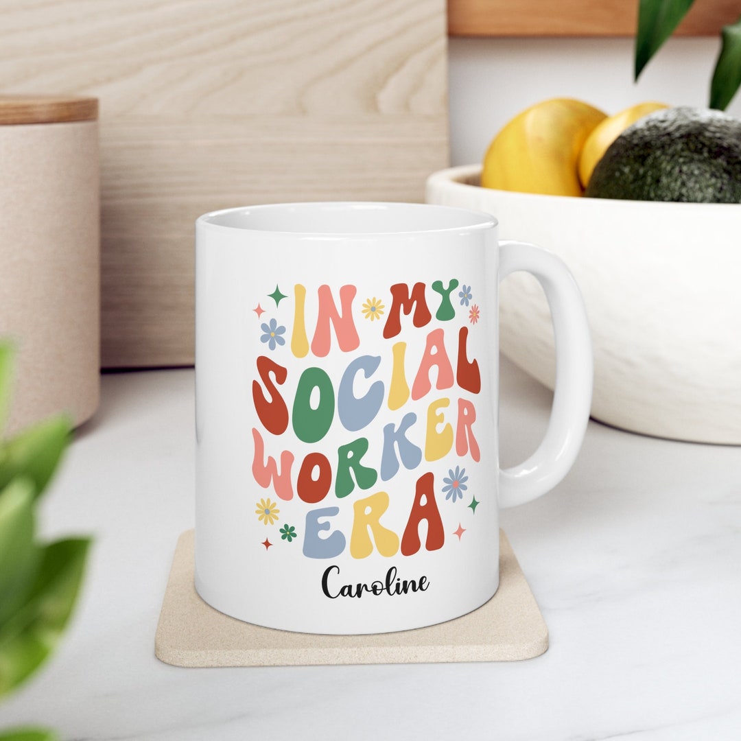 Personalized in My Social Worker Era Mug, Custom Name Social Worker ...