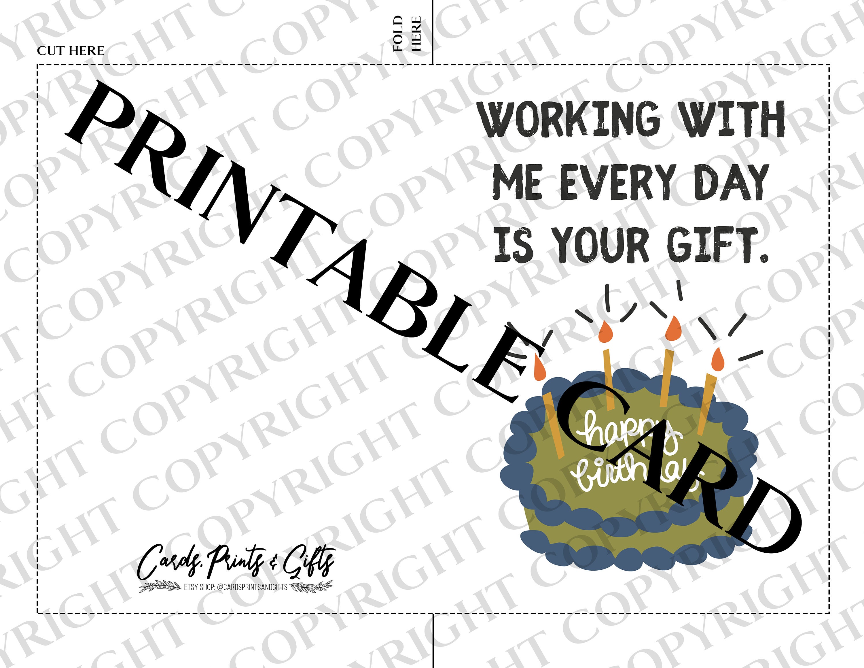 DIGITAL DOWNLOAD Funny Coworker Birthday Card Work Friend - Etsy