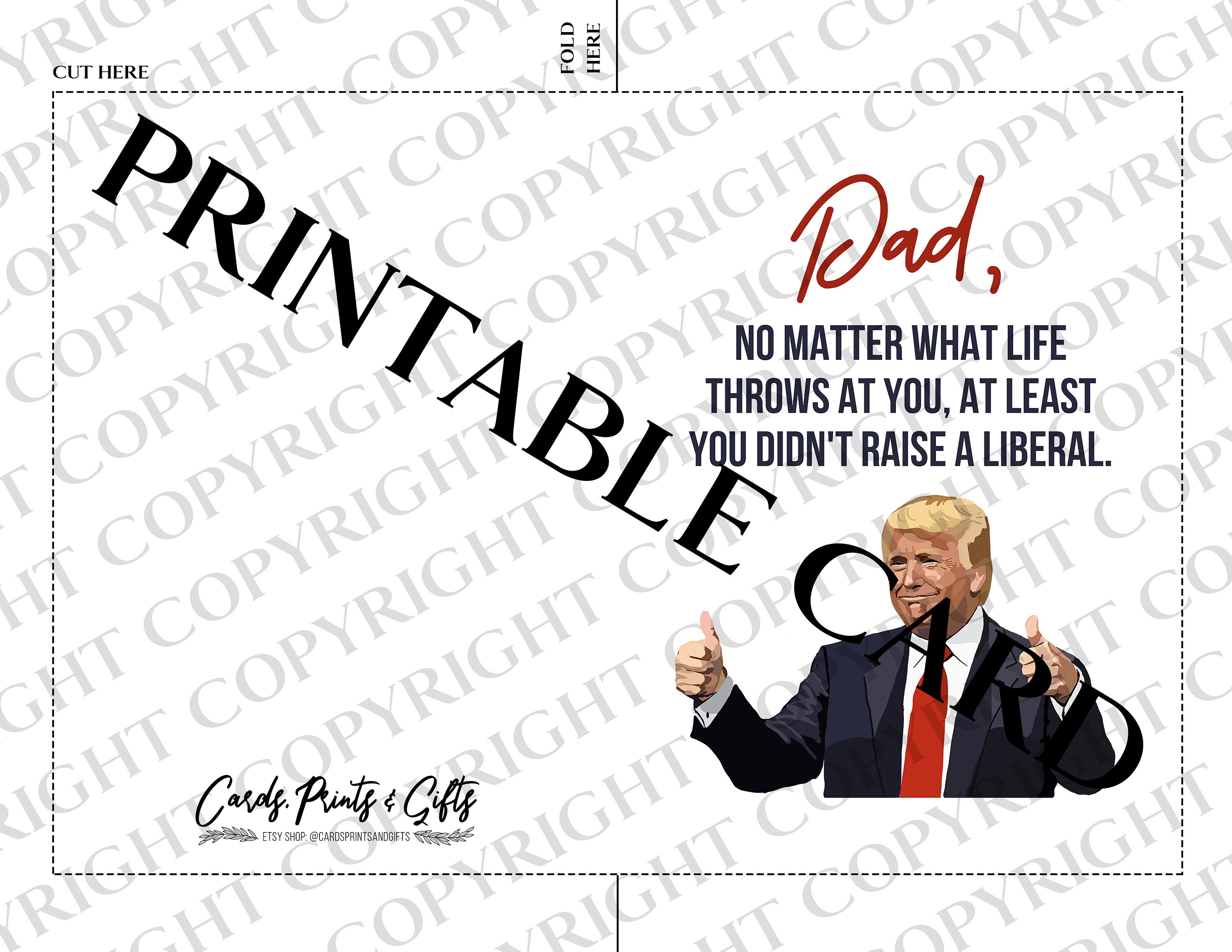 DIGITAL DOWNLOAD Funny Trump Dad Card Funny Fathers Day Card - Etsy