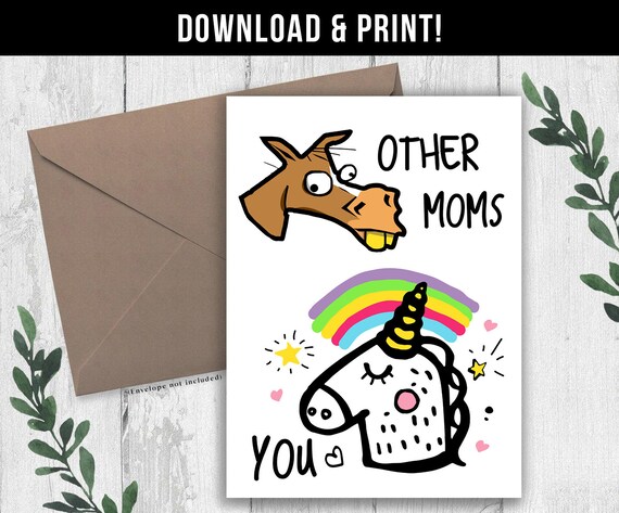 DIGITAL DOWNLOAD Funny Birthday Card for Mom. Printable - Etsy