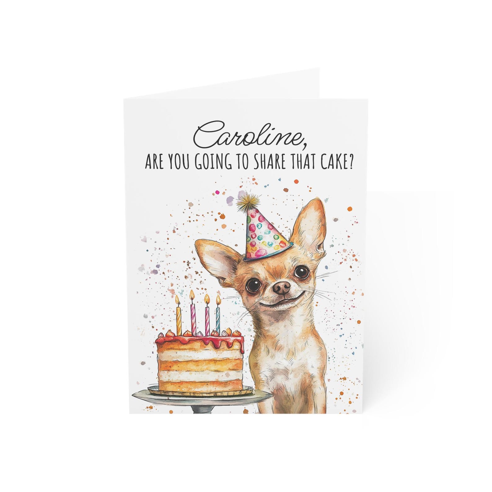 Personalized Chihuahua Birthday Card, Funny Chihuahua Card, Custom Name ...