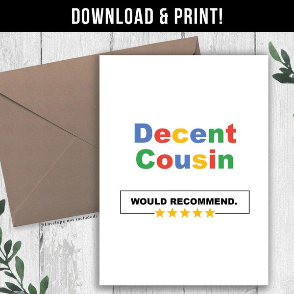 Funny Cousin Card - Etsy