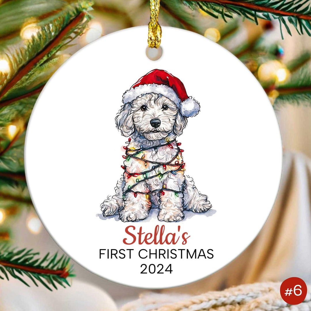 Personalized Baby Silver Goldendoodle Ornament, Dog's First Christmas ...