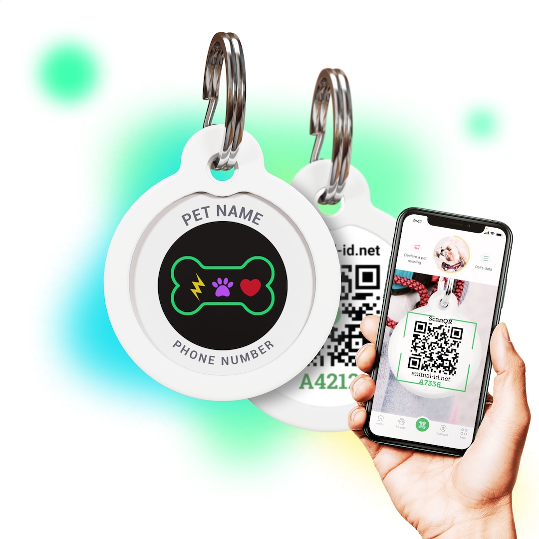 Silent Dog ID Tag QR Code, Scannable Pet Tag for Cats and Dogs ...