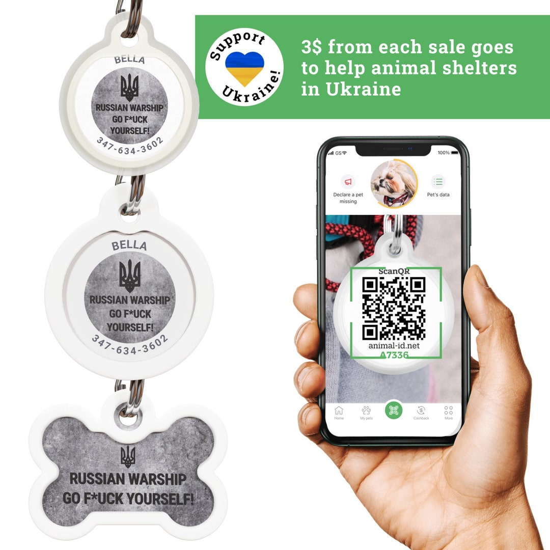 Custom Dog Id Tag, Dog Tag for Collar, Personalized Dog Tag Qr Pet Id ...