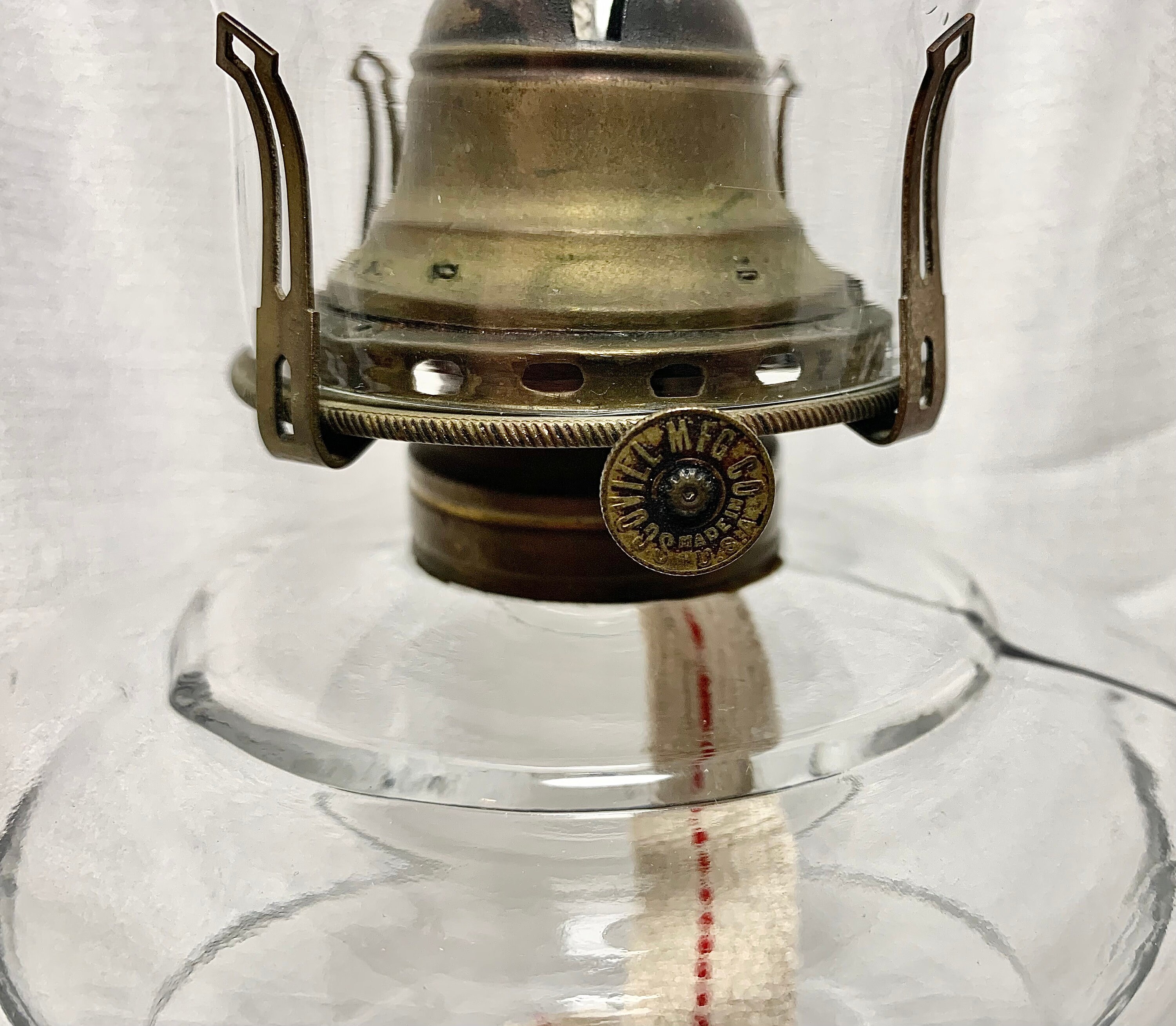 Antique 1900-1910 Riverside Glass Works Large, Clear Plain Banded Font ...