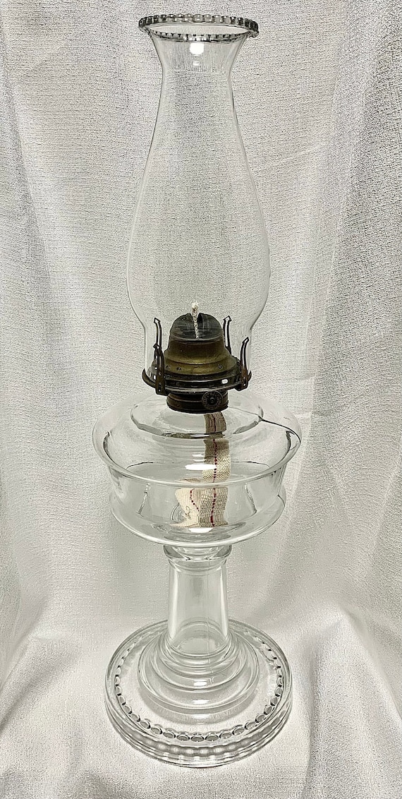 Clear Glass Oil Lamps 1900s Oil Lamp, Empire Style, Circa 1900.