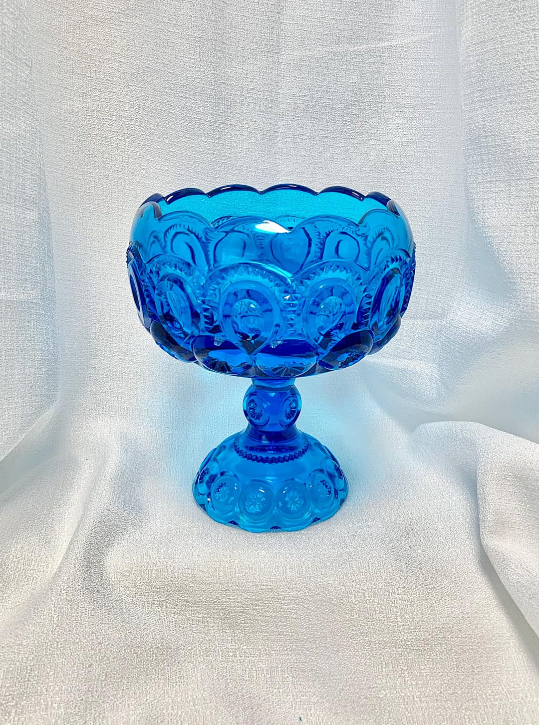 1940s Vintage | L.E. Smith Glass Company | Blue "moon and Stars" | Mid ...
