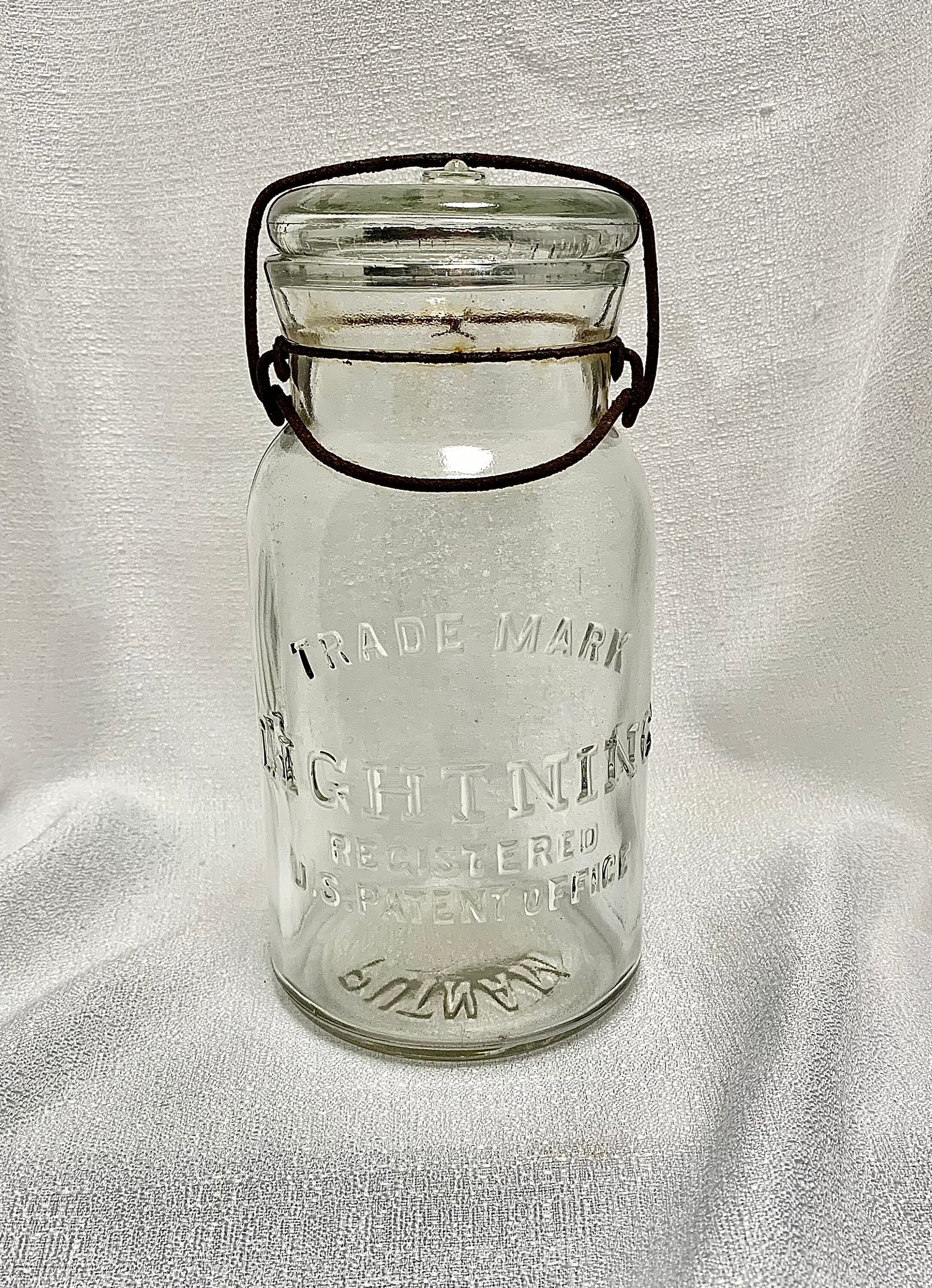 RARE Antique Putnam Lightning Clear 1 Quart 32 Oz Glass Canning Jar ...