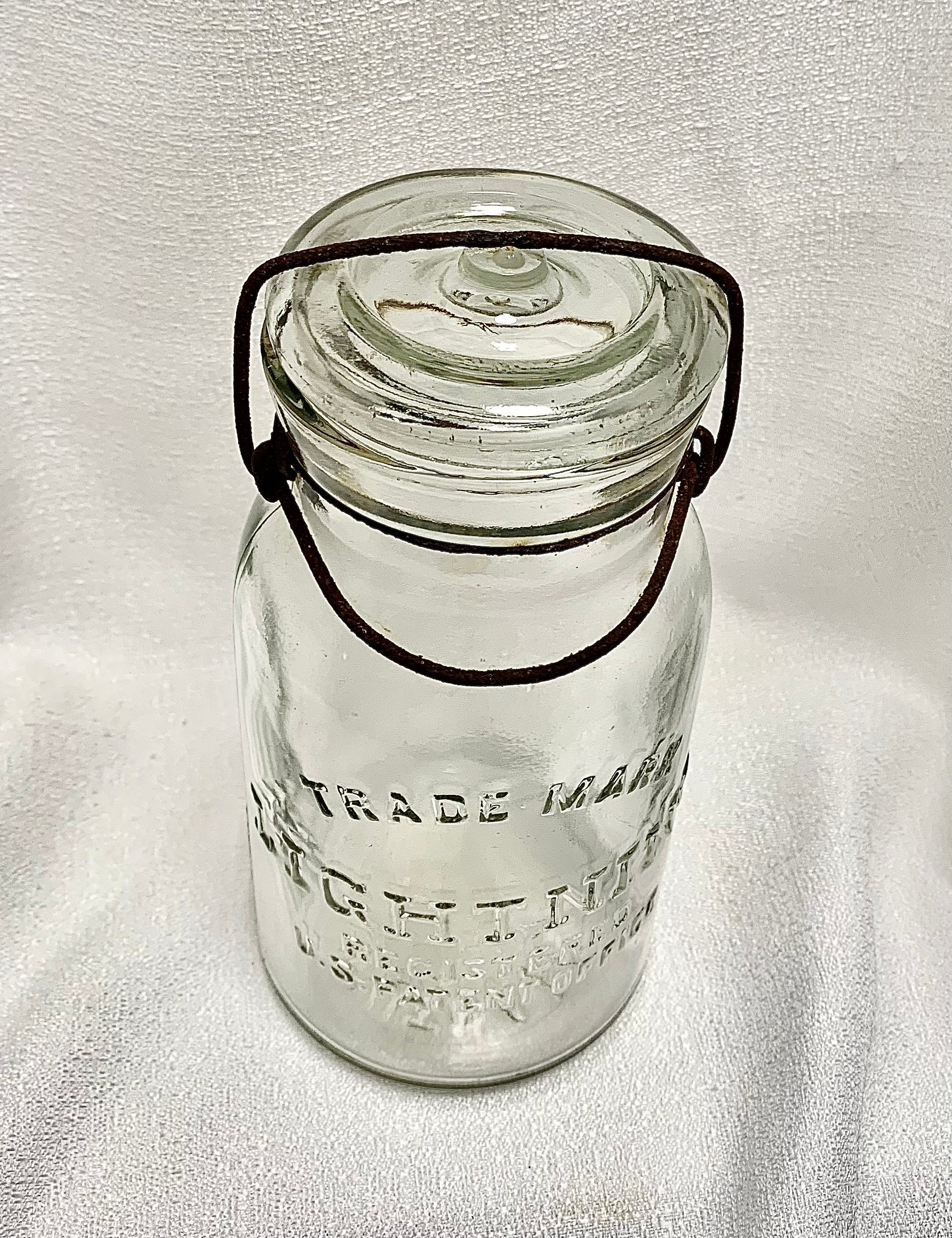 RARE Antique Putnam Lightning Clear 1 Quart 32 Oz Glass Canning Jar ...