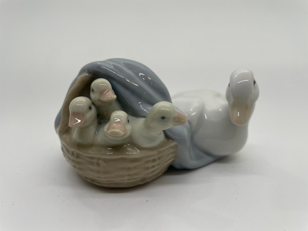 Lladro Mother Duck & Ducklings Figurine: Handmade Collectible Decor - Etsy