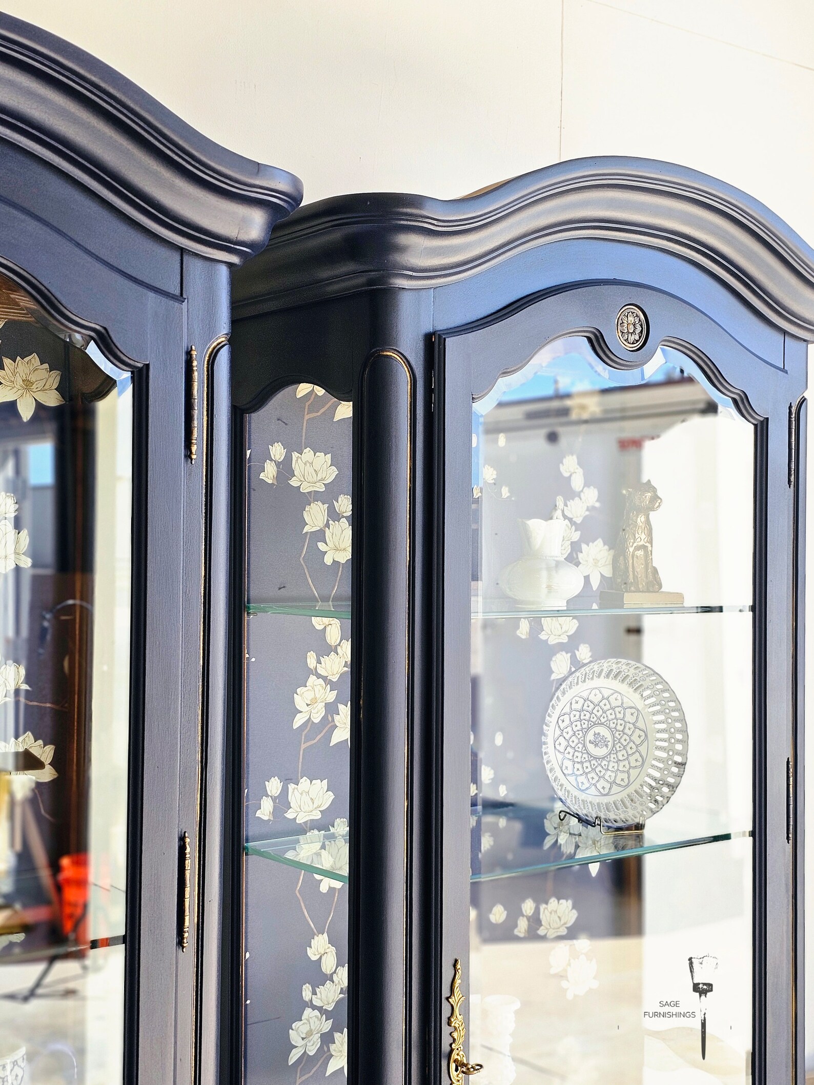 China Cabinet Set of 2 Display Cases for Collectibles & Home Decor ...