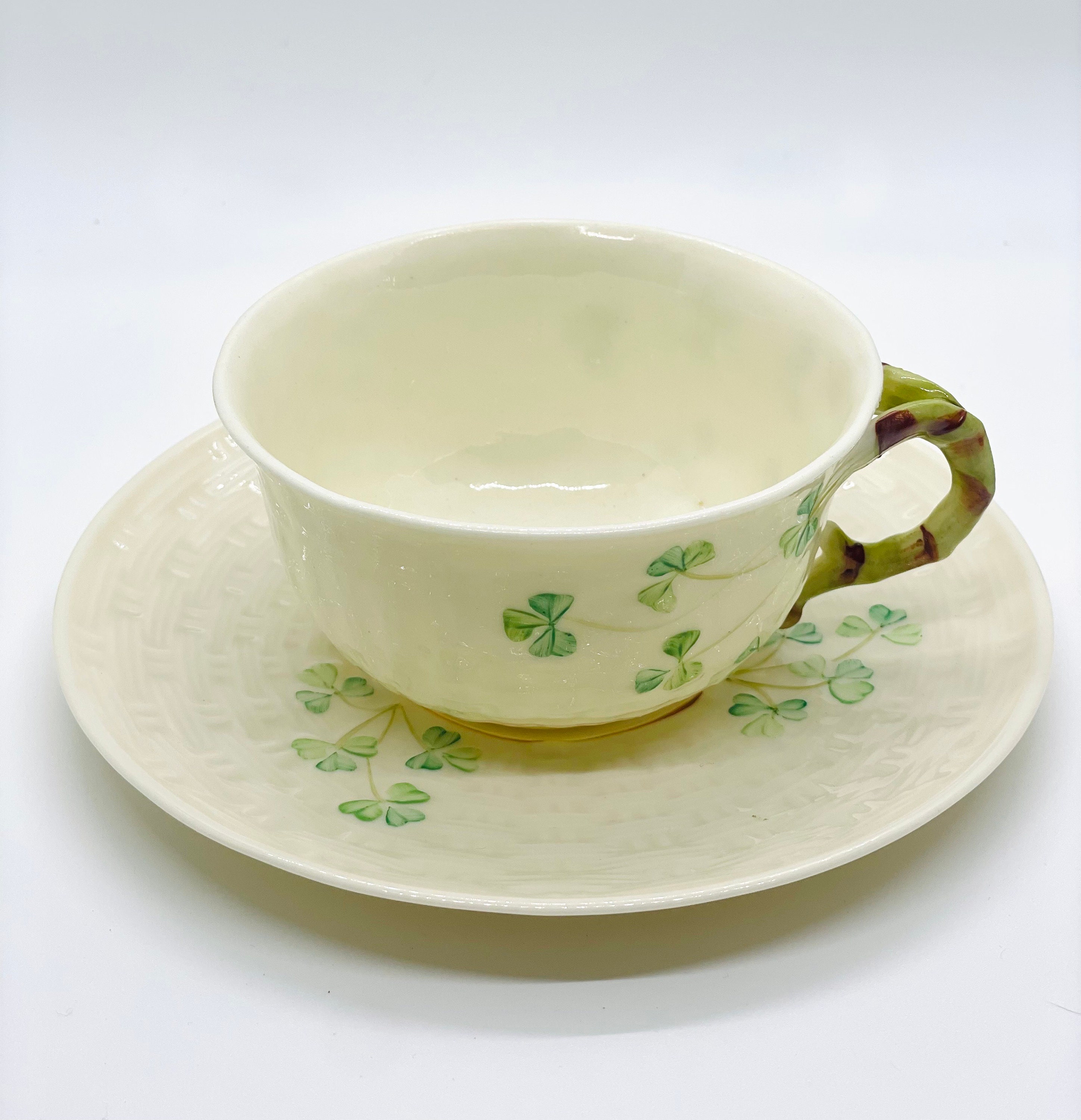 Belleek Shamrock Basket Weave BELLEEK POTTERY SHAMROCK Tea Cup - Etsy
