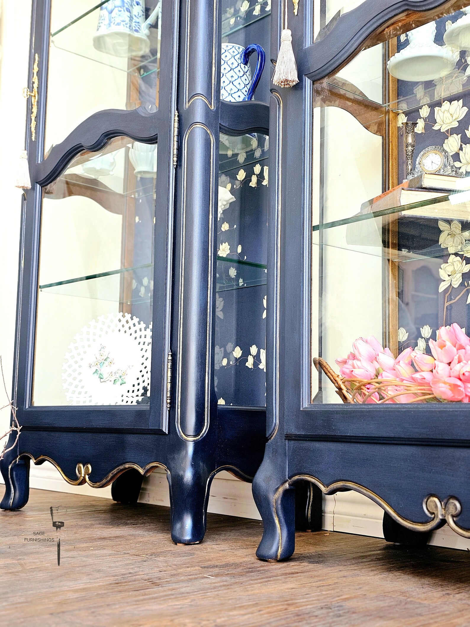 China Cabinet Set of 2 Display Cases for Collectibles & Home Decor ...