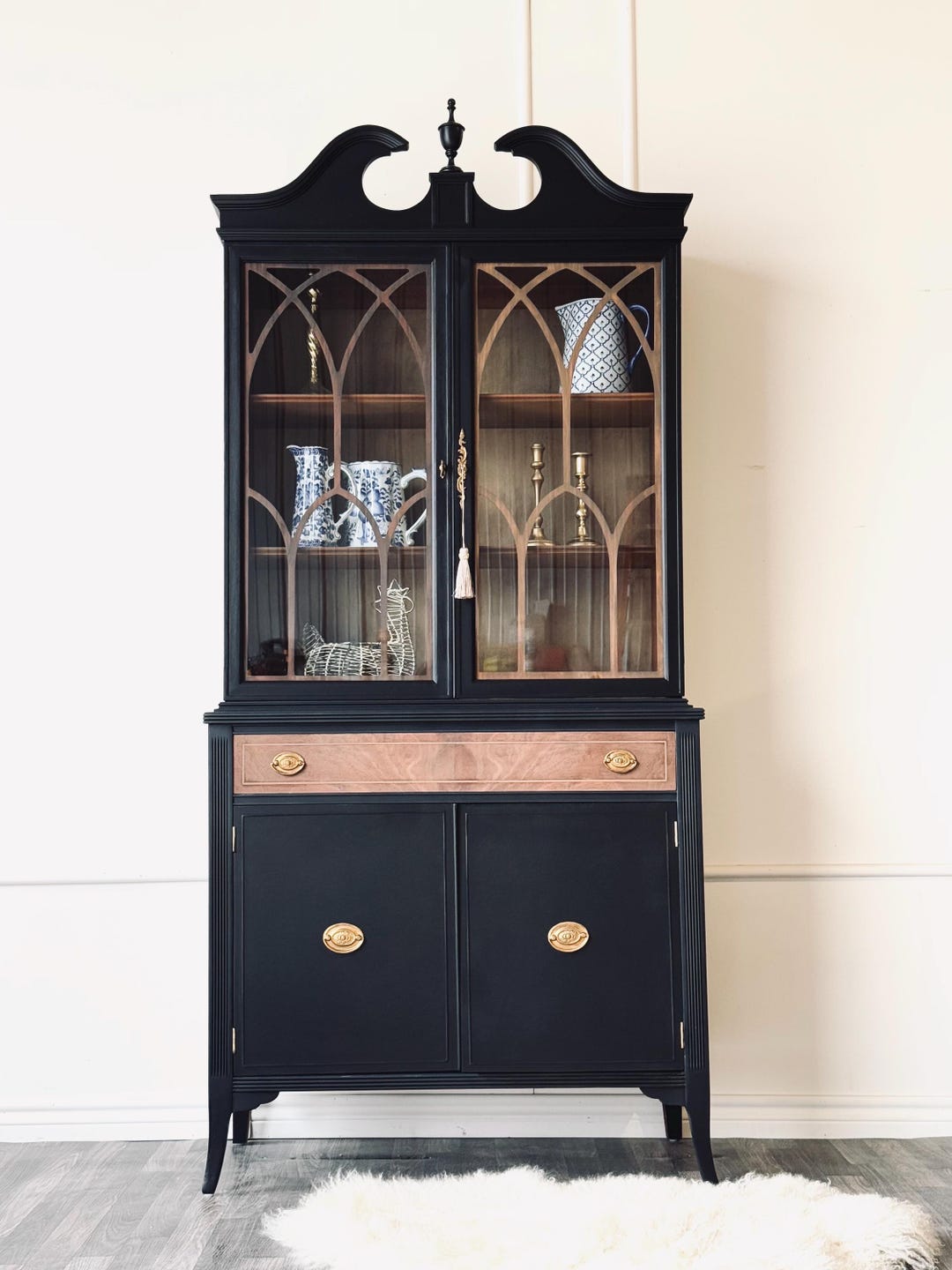 Vintage China Hutch | Antique Display Cabinet | Farmhouse Hutch | China ...