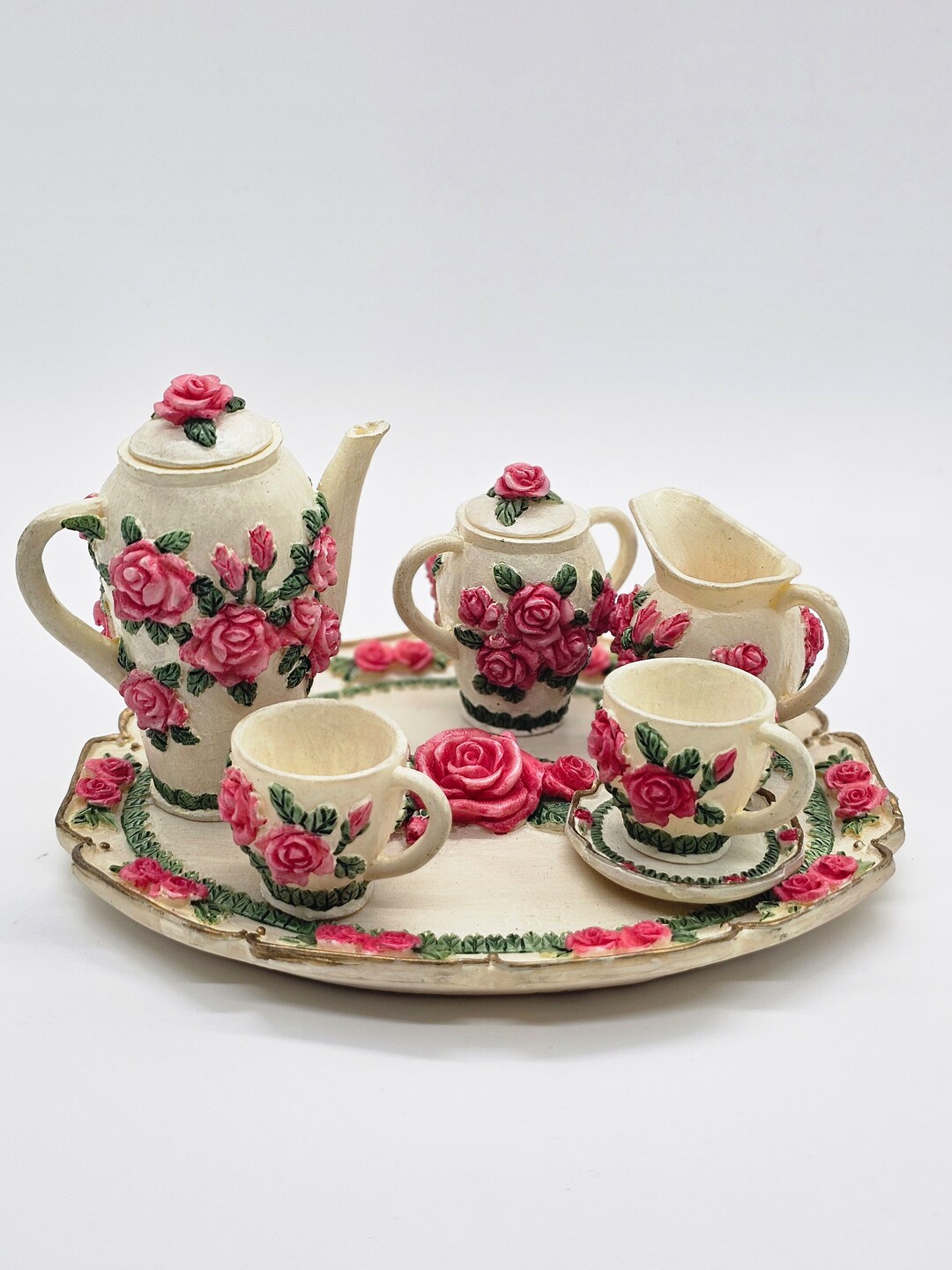 Fairy Garden Tea Set Miniature Floral Tea Set Gifts for Her Gifts Home ...