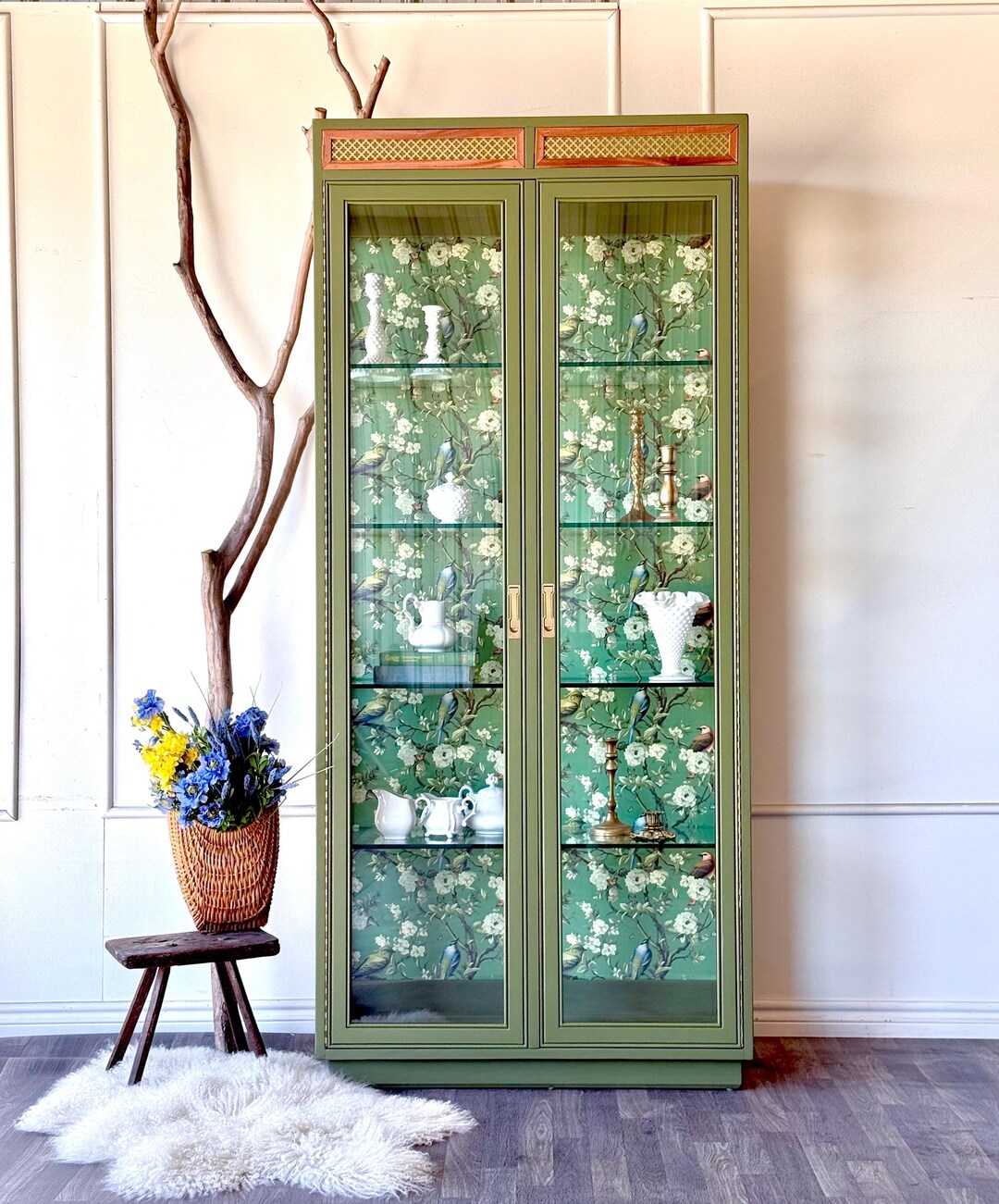 MCM Display Cabinet | China Cabinet | Henredon Glass Curio | Glass ...