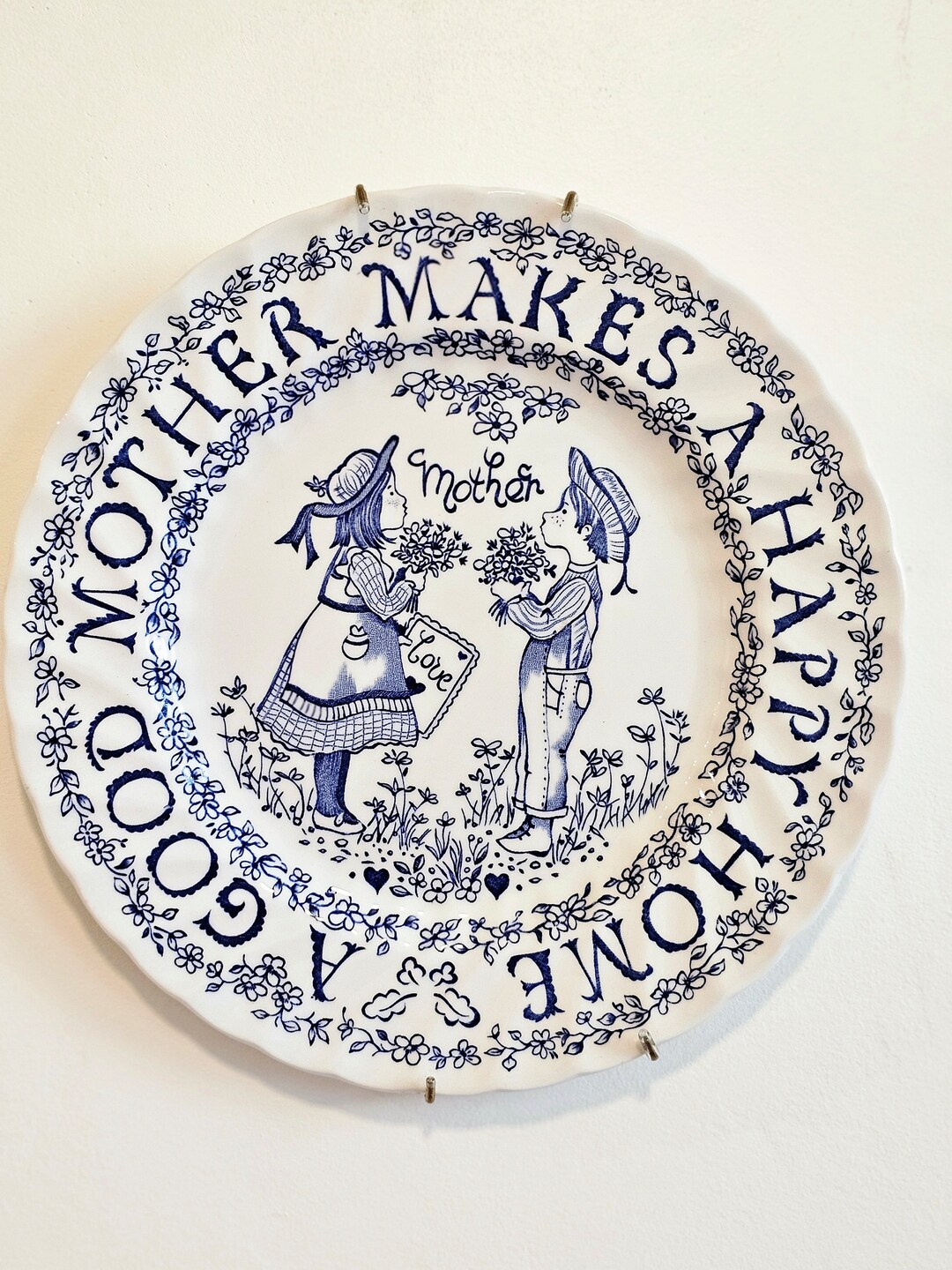 Vintage Blue Plate Wall Plate Decor | Mothers Day Gifts | Gifts for Her ...
