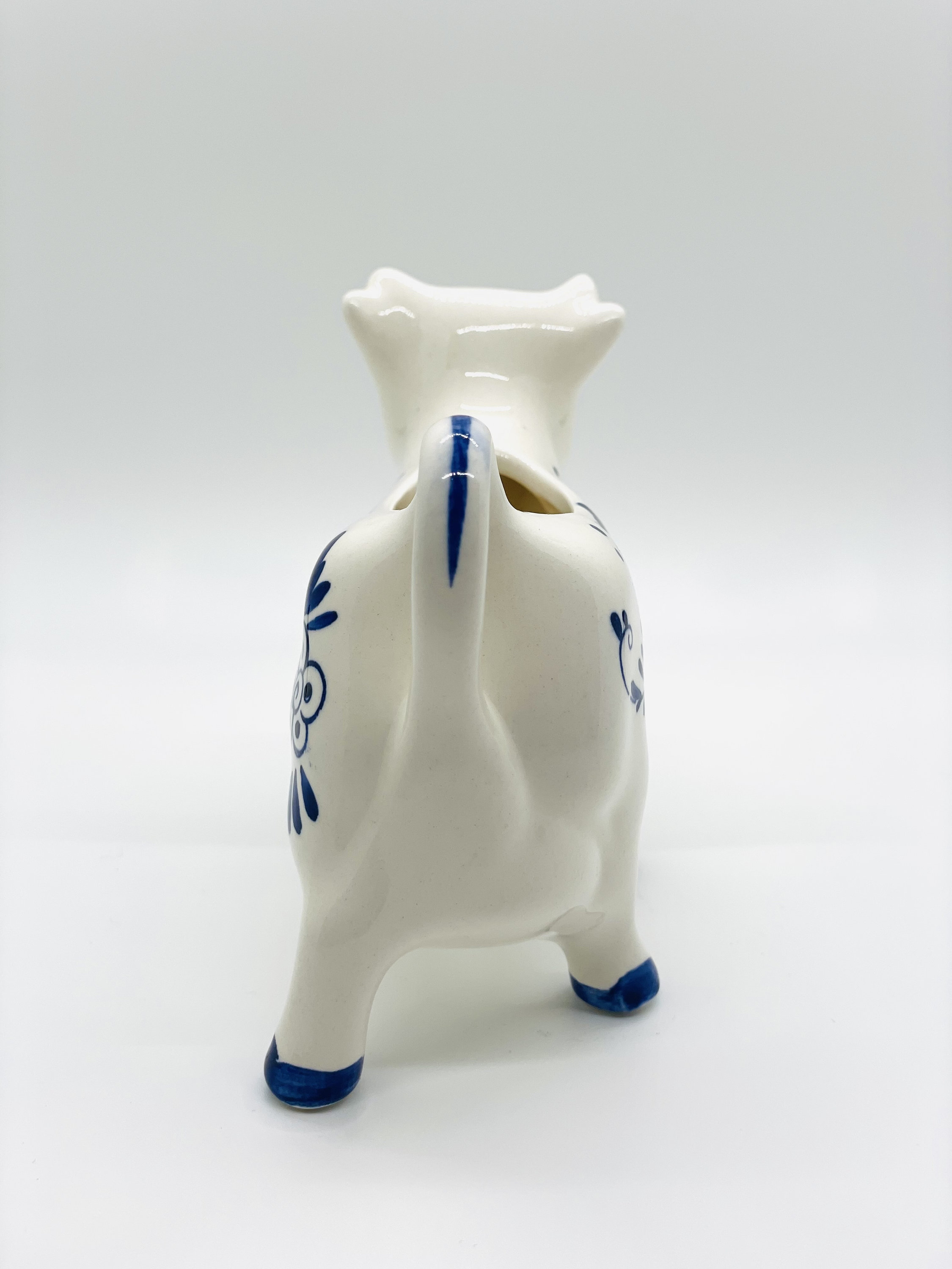Delft Blue Cow Creamer Hand Painted Windmill Floral Blue and White ...