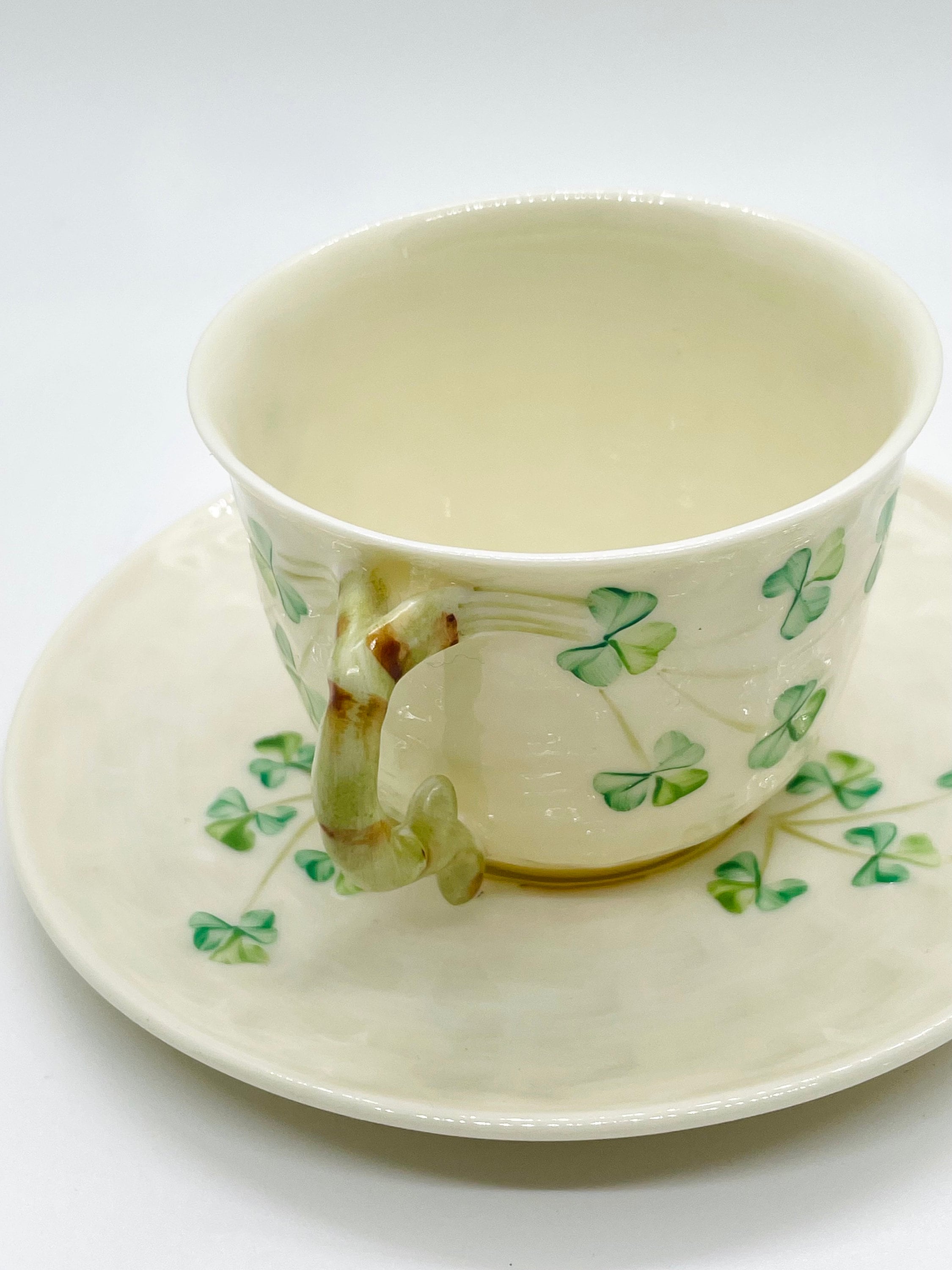 Belleek Shamrock Basket Weave BELLEEK POTTERY SHAMROCK Tea Cup - Etsy