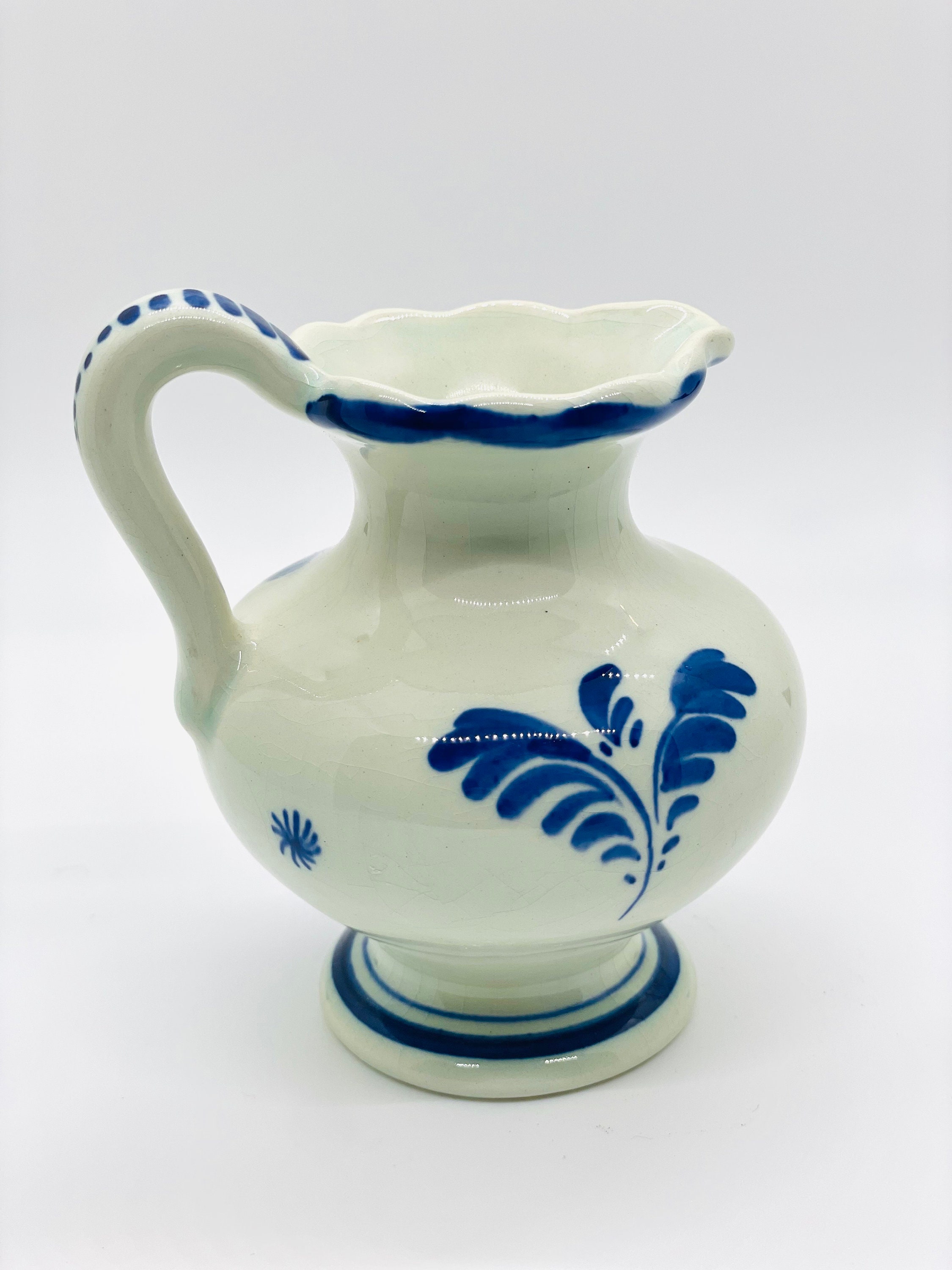 Delft Blue Creamer Hand Painted Windmill Floral Blue and White - Etsy