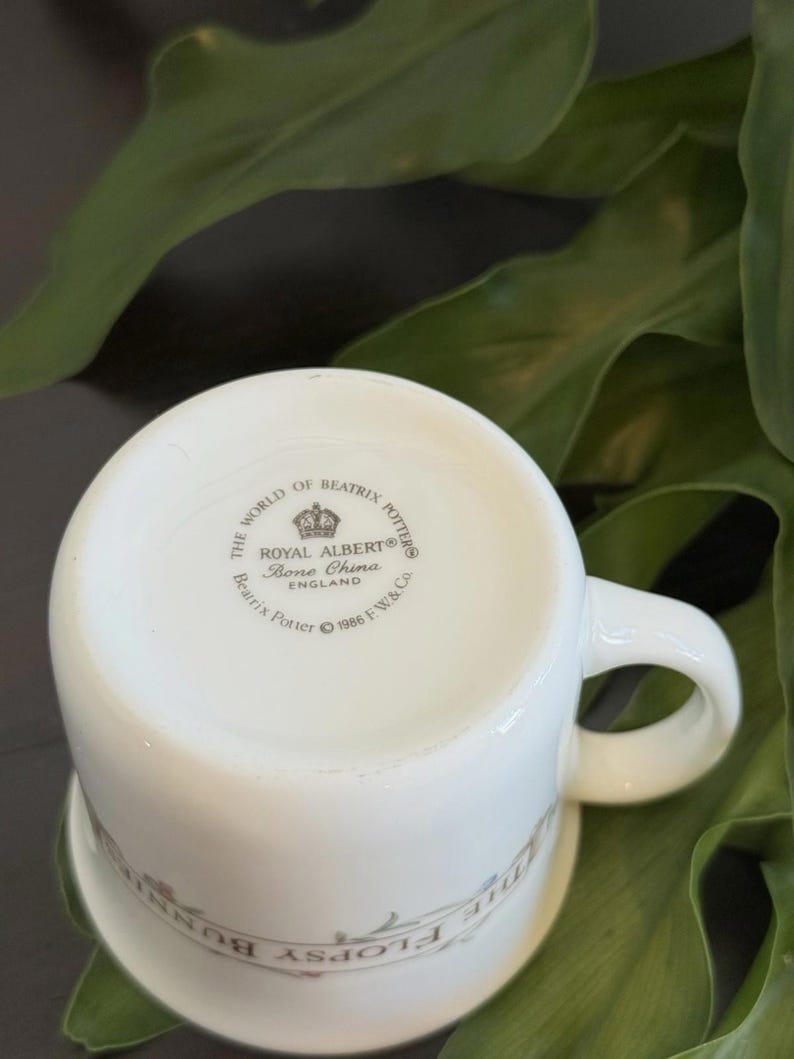 1986 Beatrix Potter the Flopsy Bunnies Mug Cup Royal Albert English ...