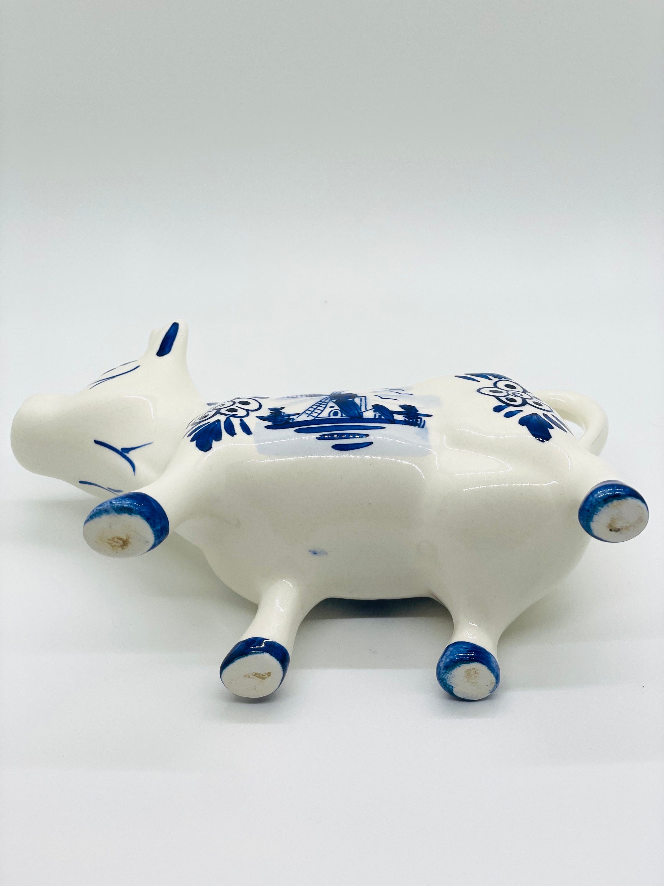 Delft Blue Cow Creamer Hand Painted Windmill Floral Blue and - Etsy