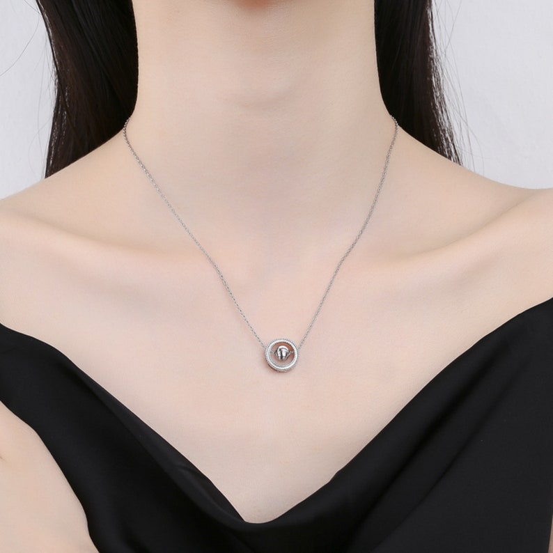 Dainty Gold Fidget Necklace, Anti Anxiety Rotatable Necklace, Stress ...